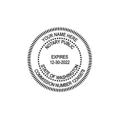 Notary Stamps: Heavy Duty Round Self-Inking Washington Notary Stamp