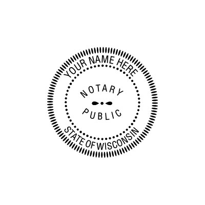 Notary Stamps: Heavy Duty Round Self-Inking Wisconsin Notary Stamp